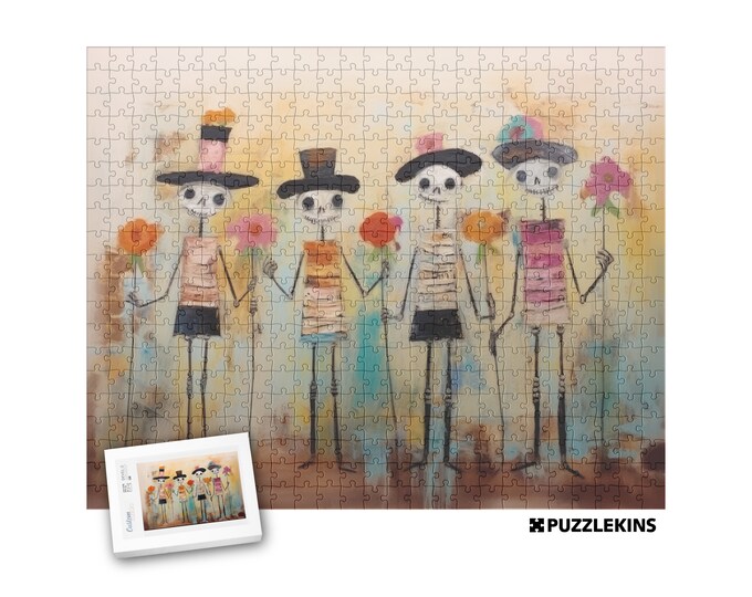 Spooky Skeleton Skull Halloween Game Puzzle for Adults 1000 Piece ...