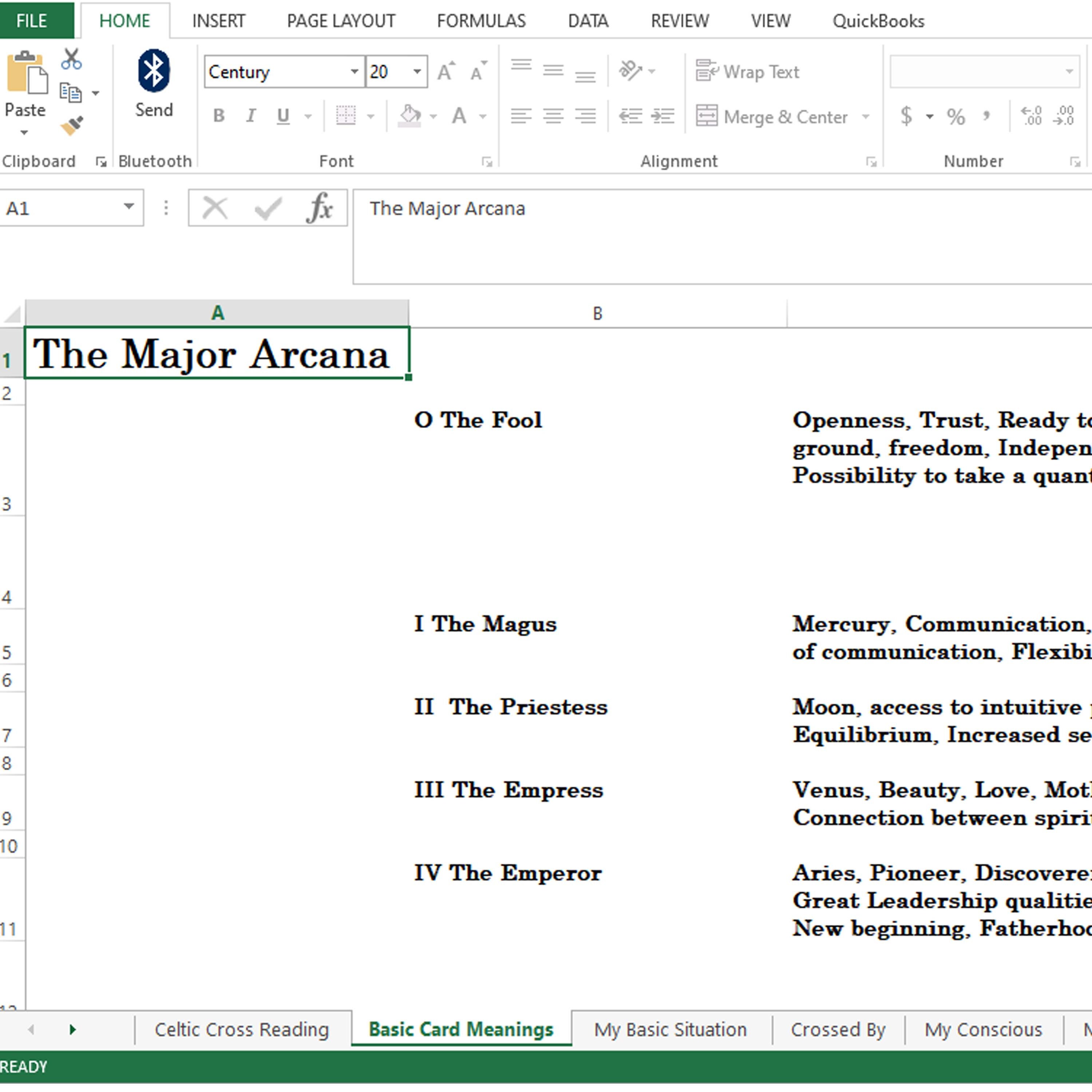 Printable Digital Thoth Tarot Celtic Cross Excel Workbook Journal - Etsy