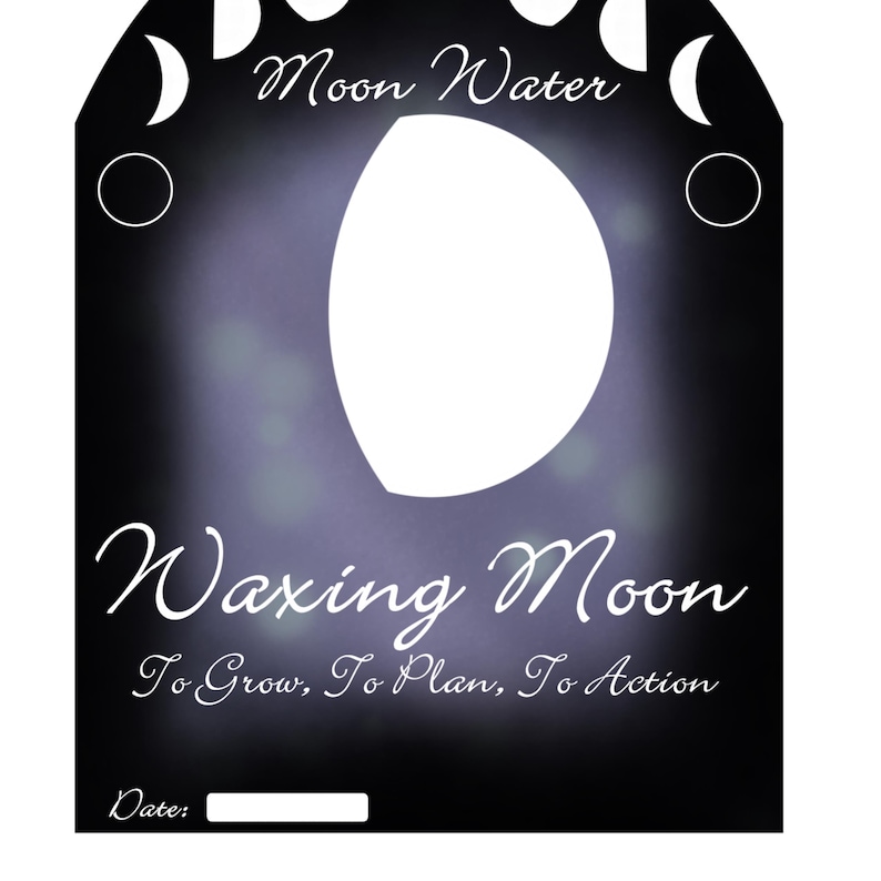 Printable Moon Water Labels Northern and Southern Hemisphere - Etsy