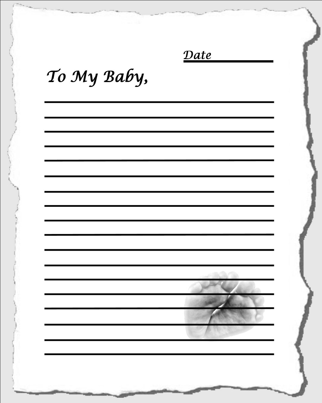 Printable "to My Baby" Journal Pages 5 Different Colors Two Types of ...