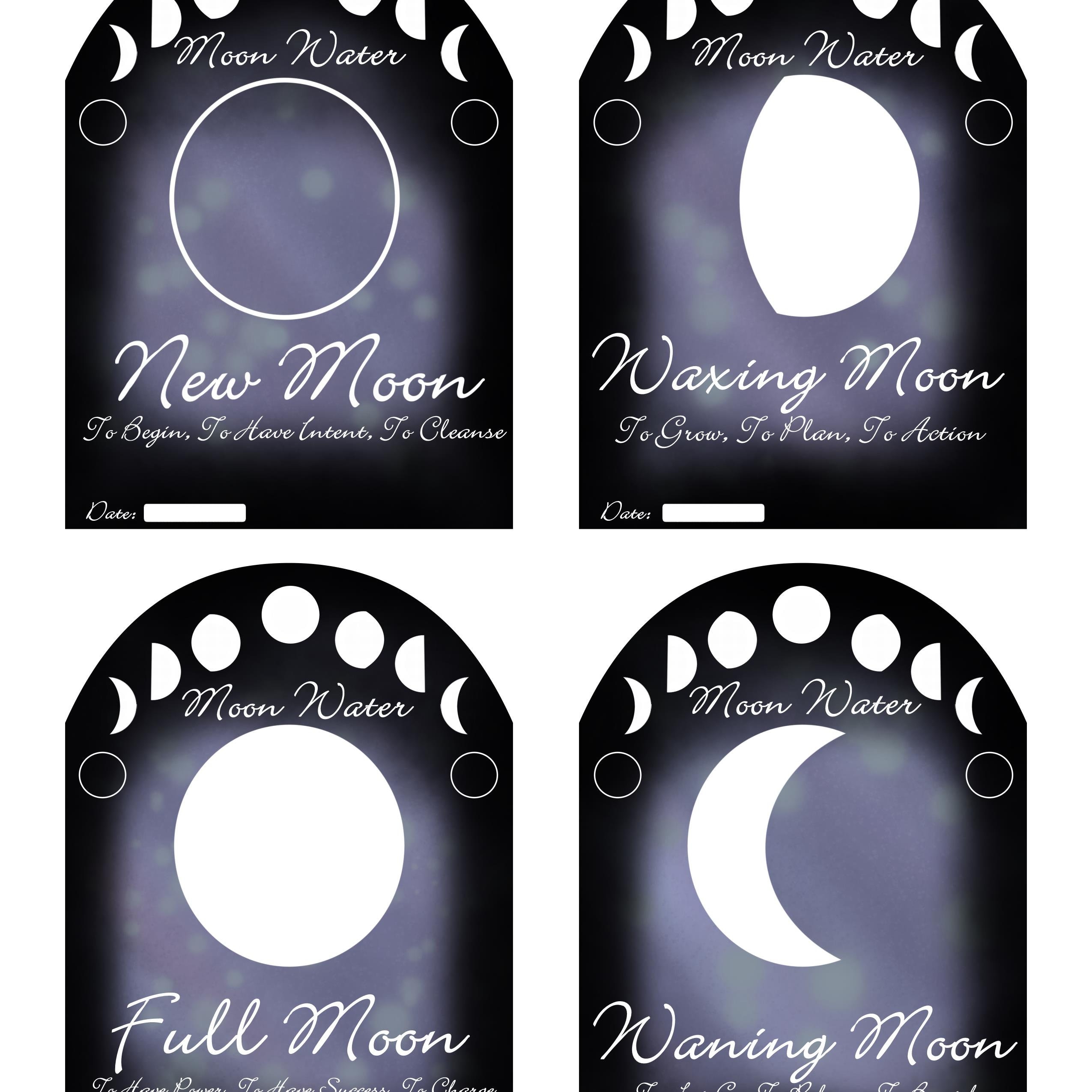 Printable Moon Water Labels Northern and Southern Hemisphere - Etsy