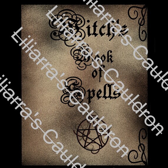 Printable DIY Witch's Book of Spells Journal Cover | Etsy