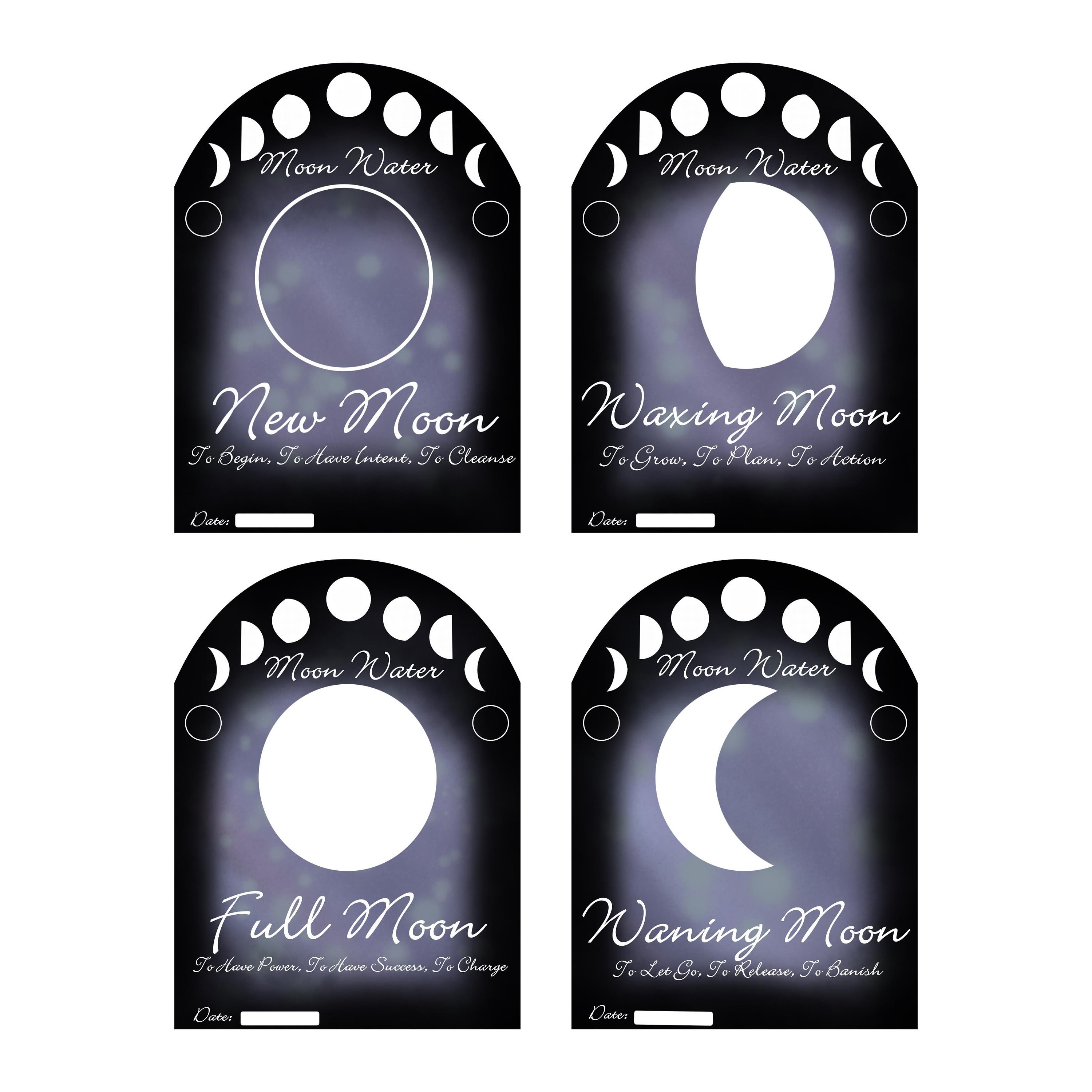Printable Moon Water Labels Northern and Southern Hemisphere - Etsy