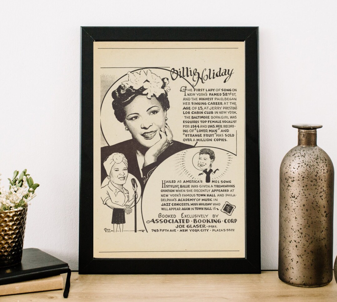 Billie Holiday Concert Poster 1947 Symphony Hall Limited Reprint - Etsy