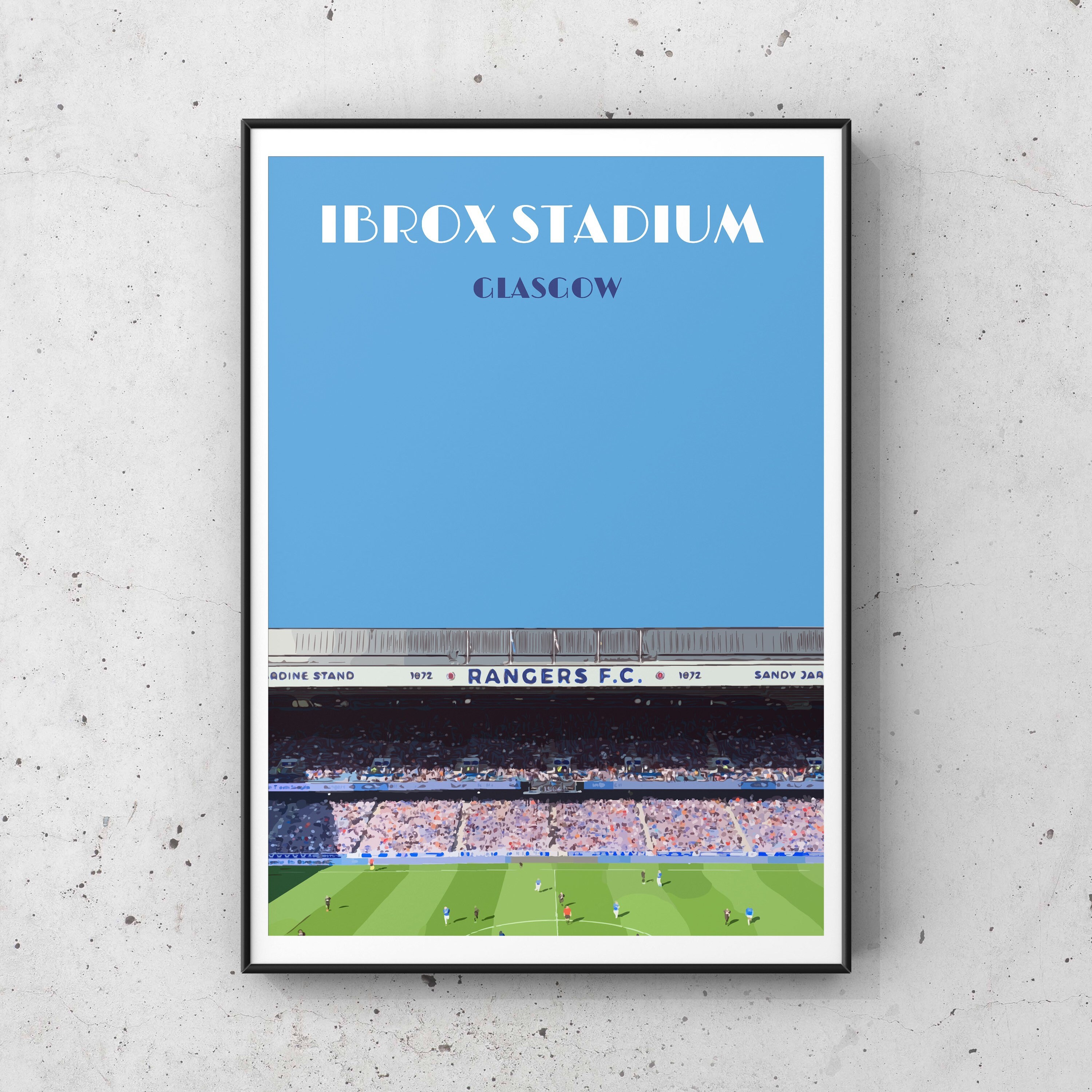 Ibrox Stadium Print, Ibrox Stadium Poster, Ibrox Wall Art Print ...