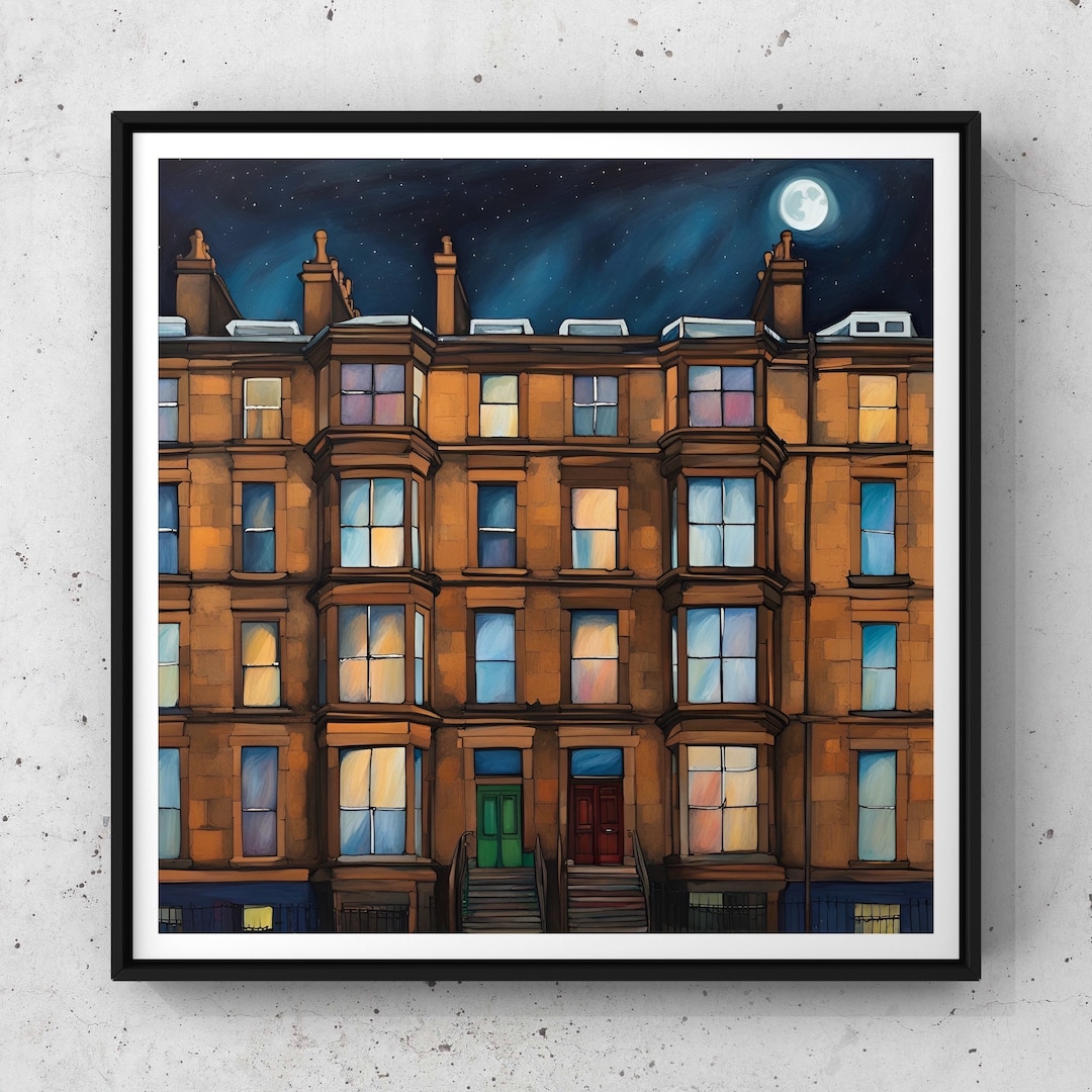 Glasgow Tenement Building Print: Square Edition - Etsy UK