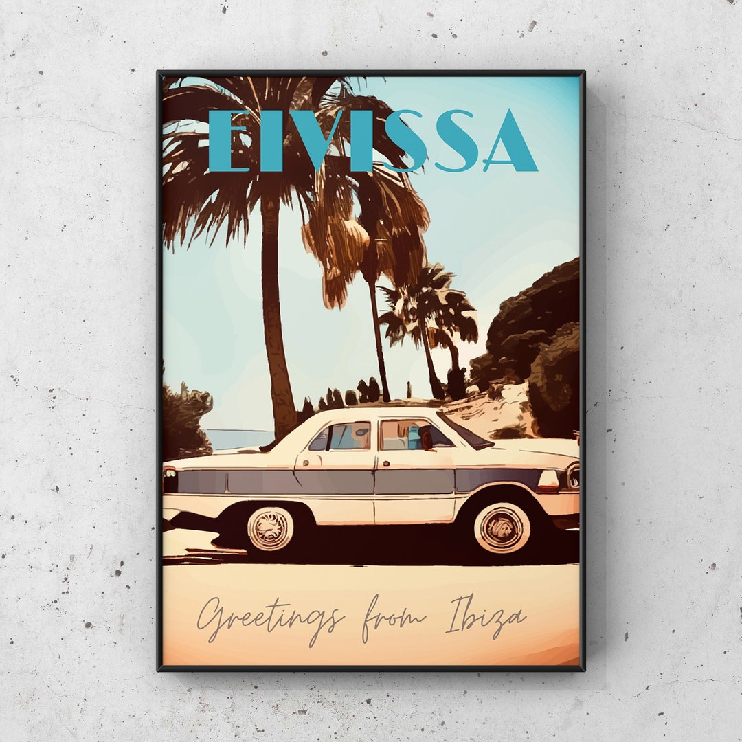 Ibiza Print, Ibiza Poster, Ibiza Wall Art, Vintage Ibiza, Ibiza Travel Print, Ibiza Art Print ...