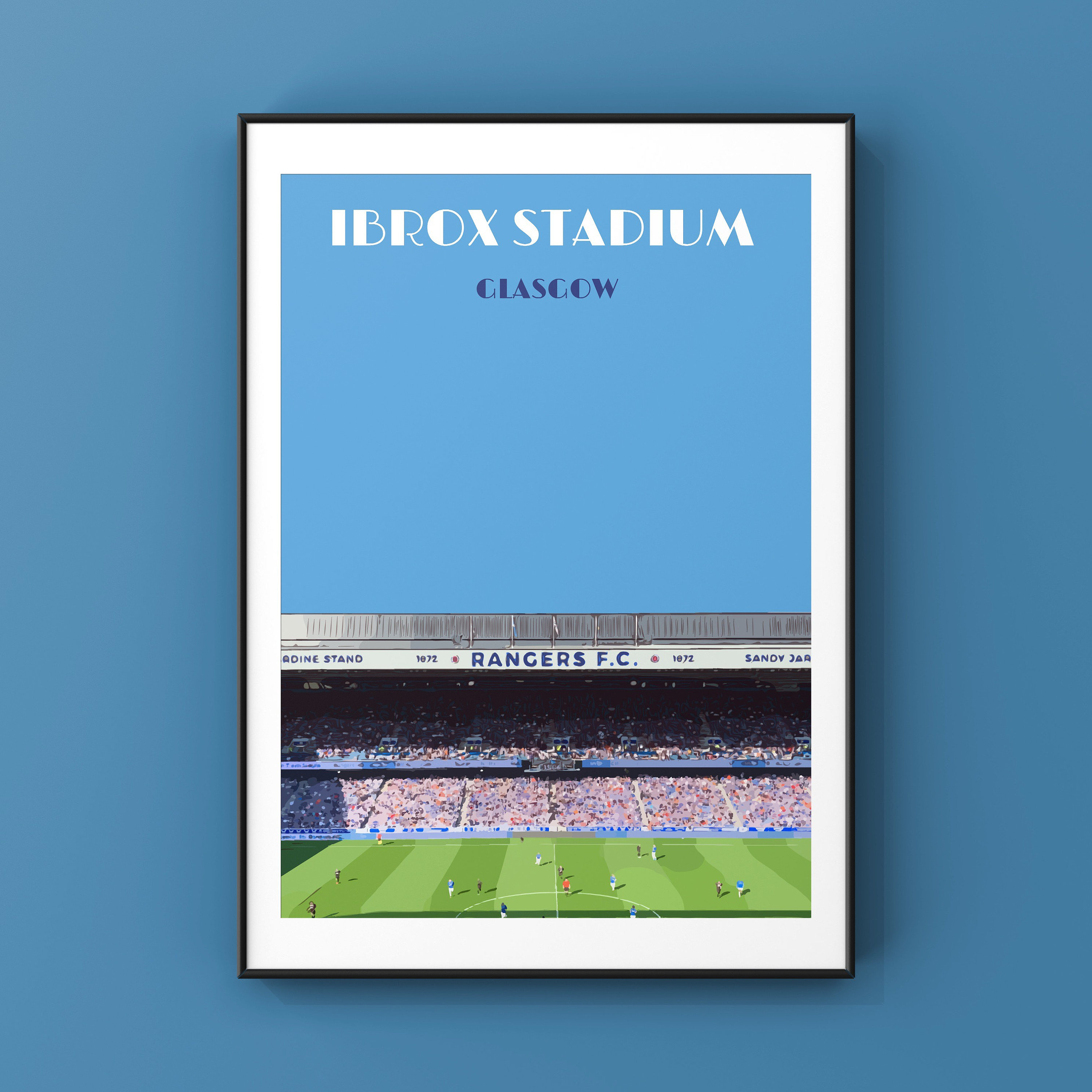 Ibrox Stadium Print, Ibrox Stadium Poster, Ibrox Wall Art Print ...