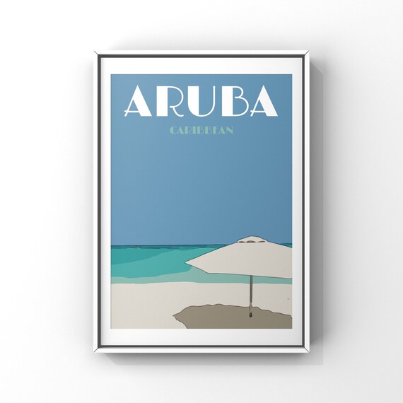 Aruba Print Aruba Poster Aruba Travel Poster Aruba Poster | Etsy