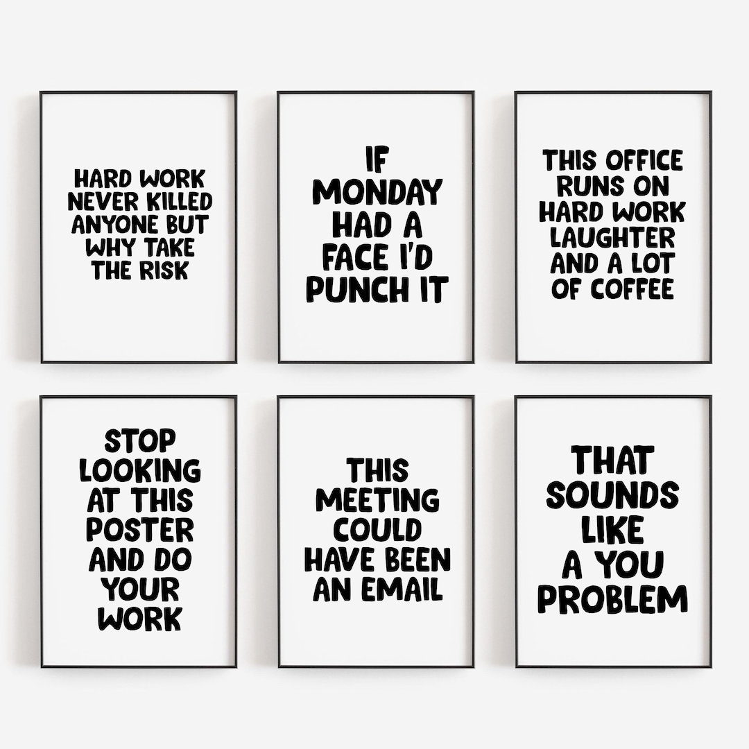 Funny Office Printable Quotes Wall Art, Typographic Poster, Work From ...