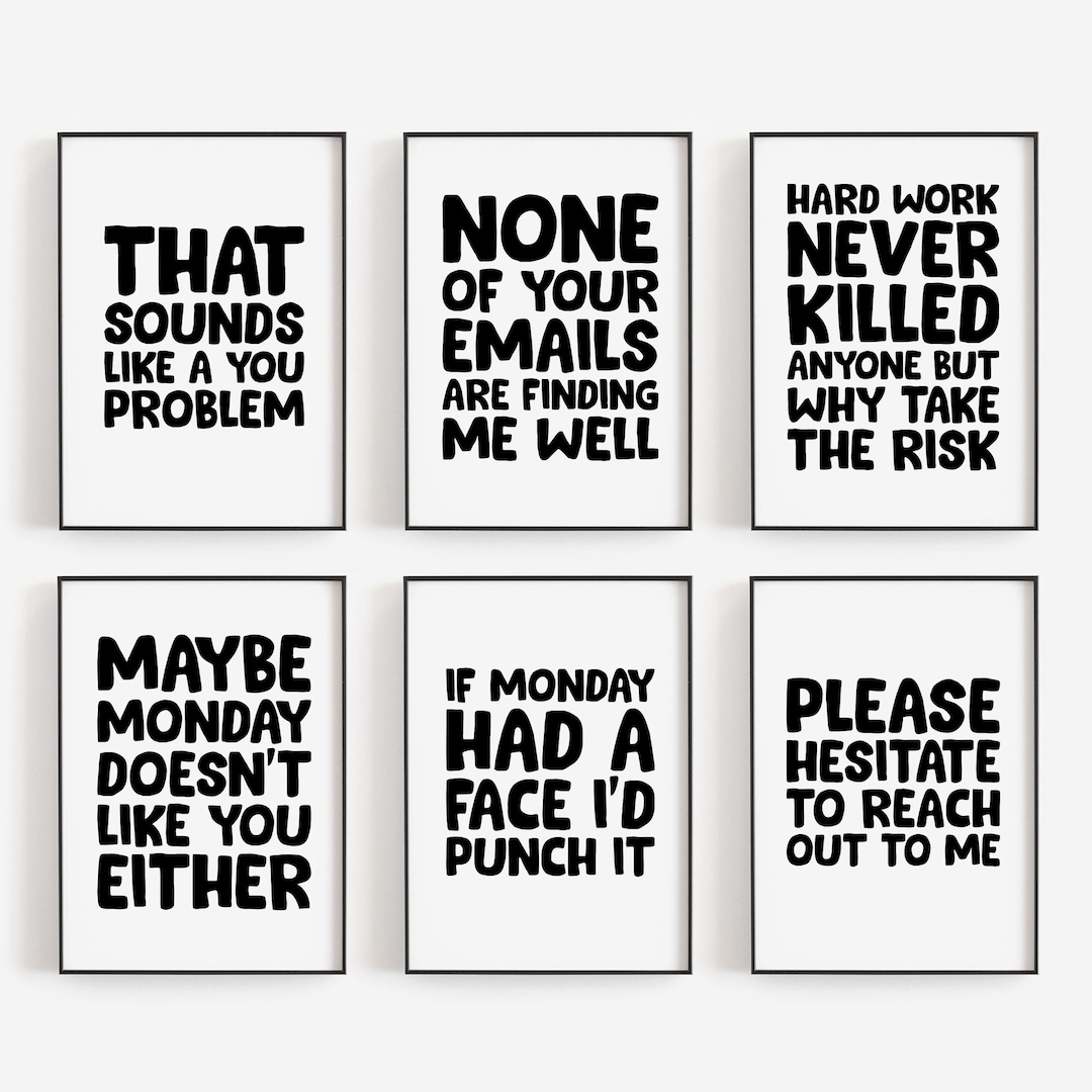 Funny Office Printable Quotes Wall Art, Typographic Poster, Work From ...