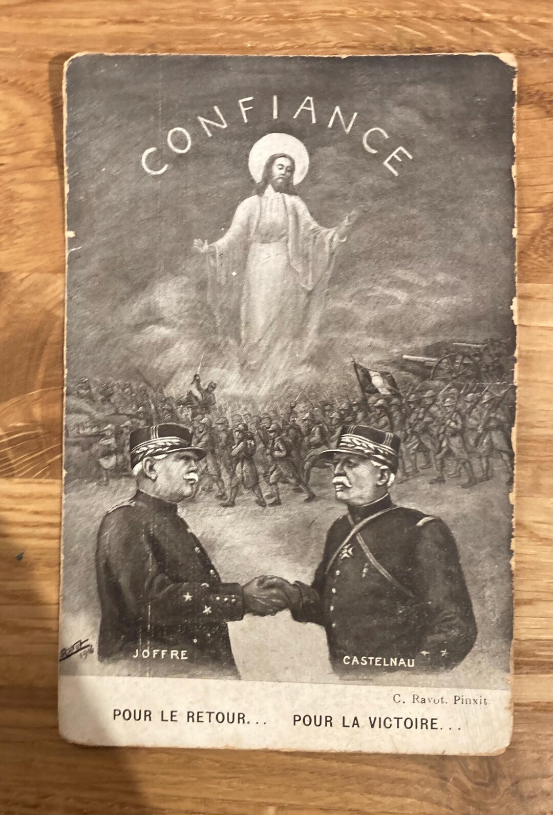 Antique French Military World War One Postcard Generals Jeoffre and ...