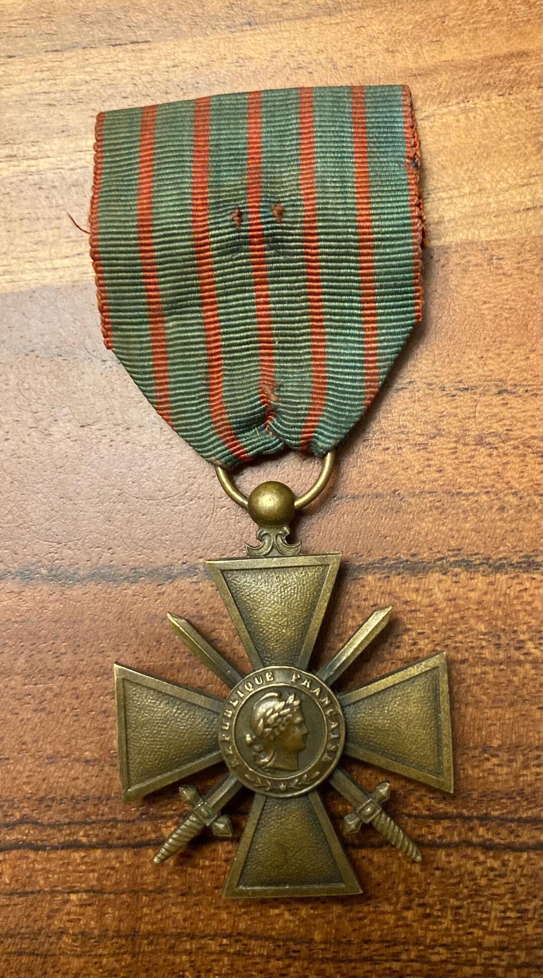 Antique French Army World War One Combat Cross Medal With Original ...