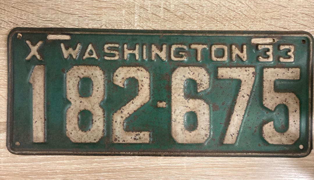 Antique Washington State Plate From 1933 Original Paint - Etsy