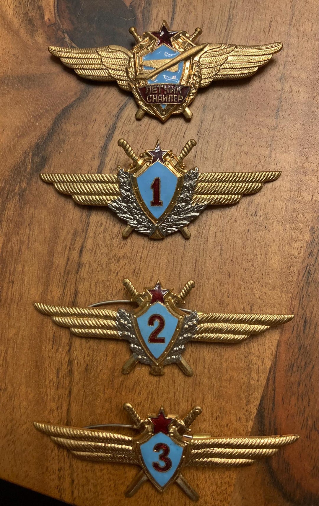 Set of Late Soviet Air Force Pilot Qualification Wings Likely Late ...