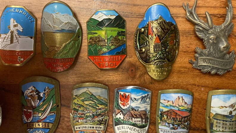 42 Vintage Austrian Walking Stick Badges Stocknagel Tyrol Alps Region ...