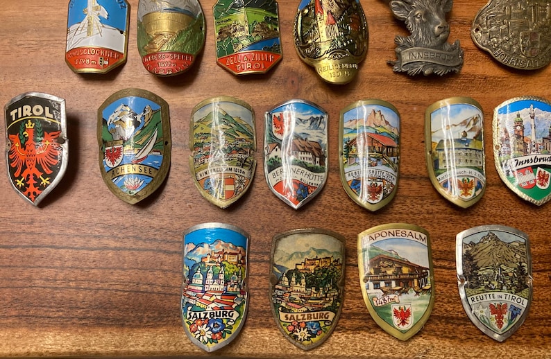42 Vintage Austrian Walking Stick Badges Stocknagel Tyrol Alps Region ...
