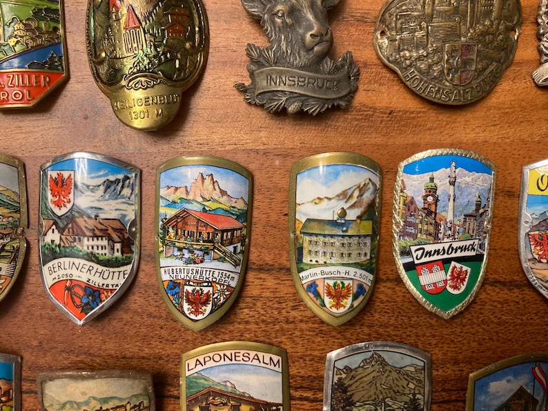 42 Vintage Austrian Walking Stick Badges Stocknagel Tyrol Alps Region ...