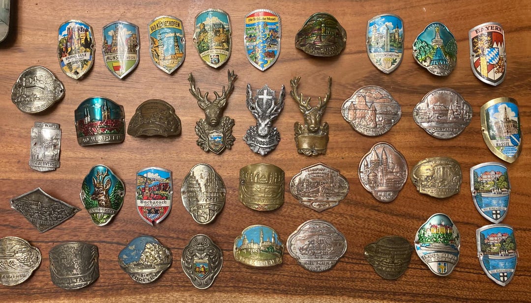 37 Vintage German Walking Stick Badges Stocknagel-bavaria, Baden ...