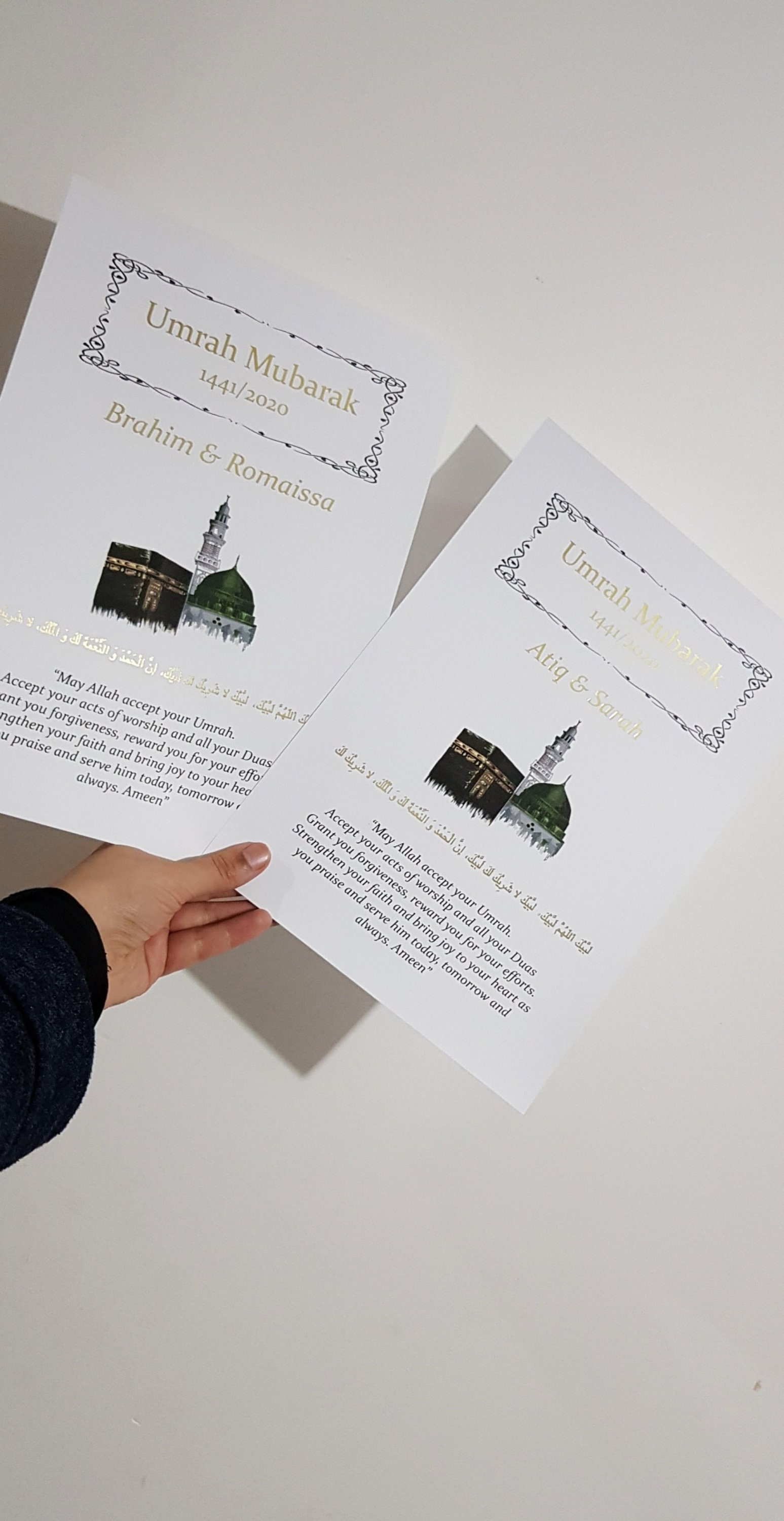 Umrah Mubarak | Foiled Personalised Print | Islamic Wall Art ...