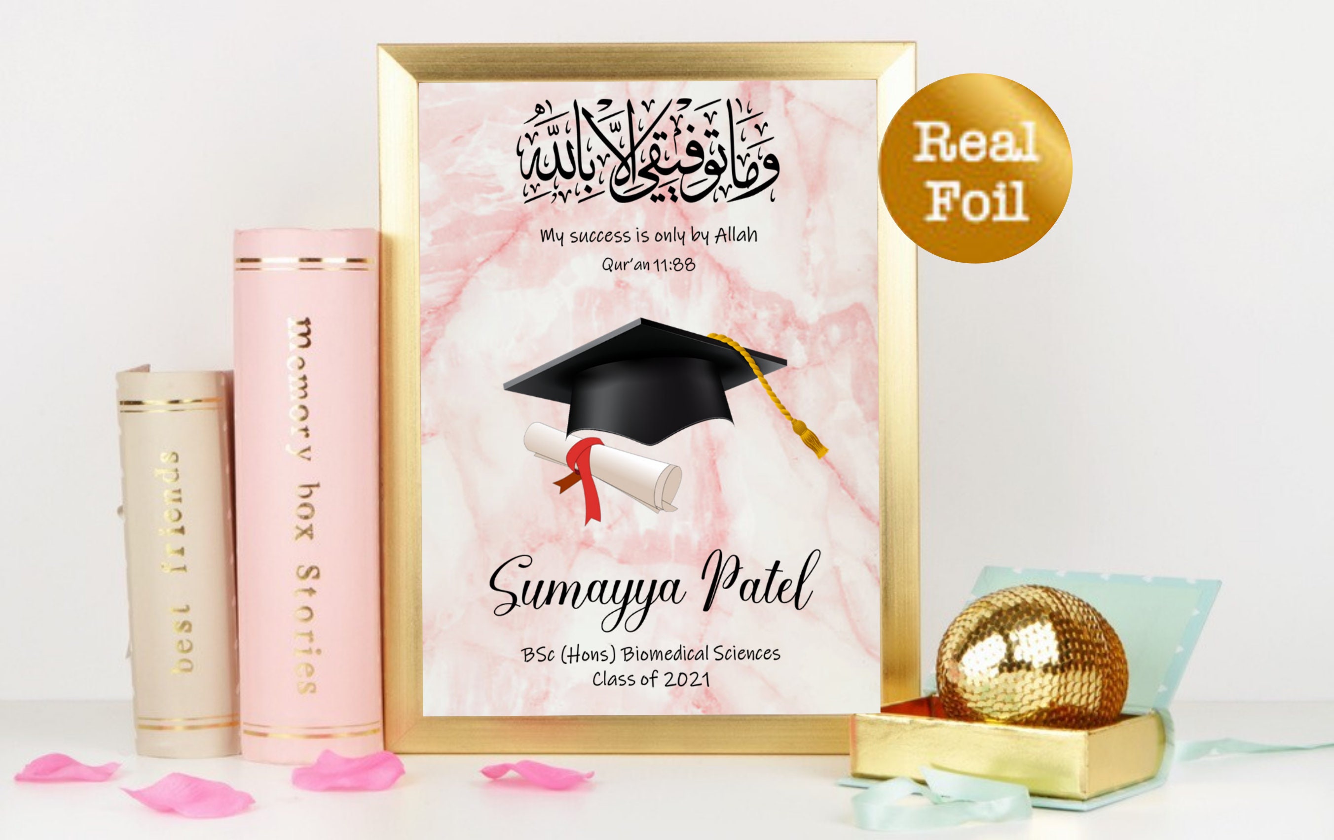 Muslim Graduation Print Gift Islamic Foil Personalised - Etsy
