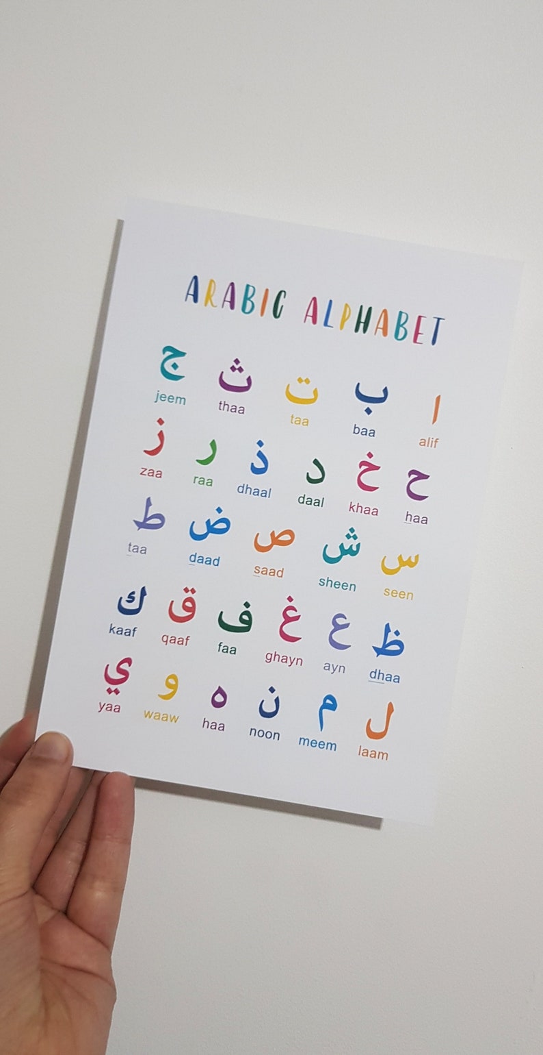 Arabic Alphabet Alif Baa Calligraphy Wall Art Islamic - Etsy