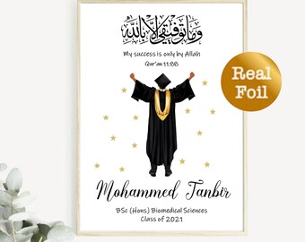 Muslim Graduation Print Gift Islamic Foil Personalised | Etsy
