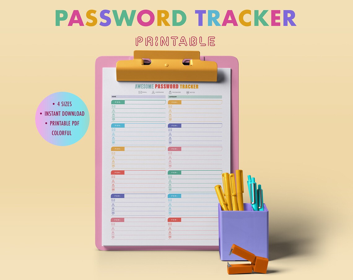 Password Keeper Printable Password Log Password Keeper | Etsy