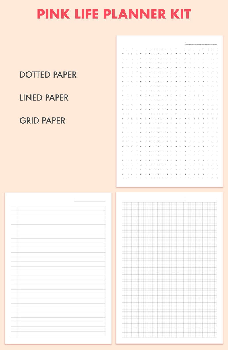 Downloadable Planner Kit Pink, Planner Printable Template, Printable ...