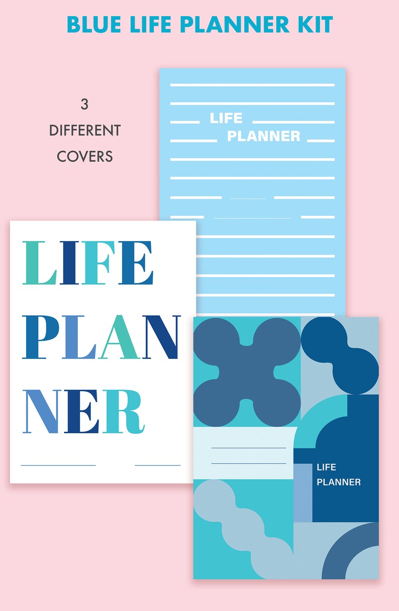 Downloadable Planner Kit Blue, Planner Printable Template, Printable ...