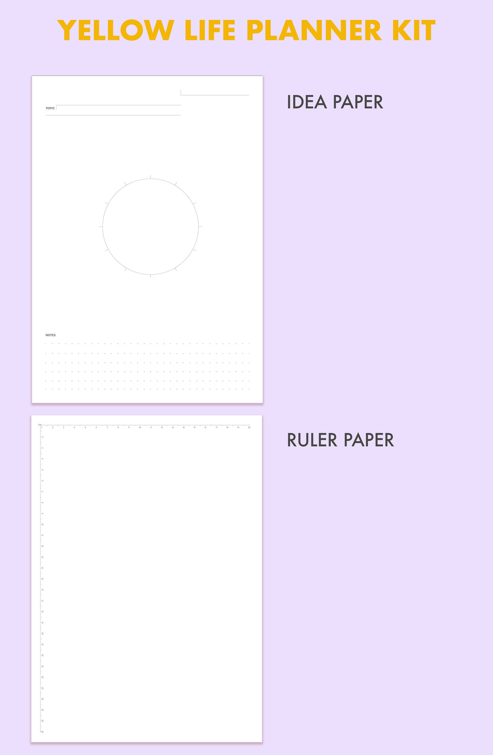 Downloadable Planner Kit Yellow, Planner Printable Template, Printable ...