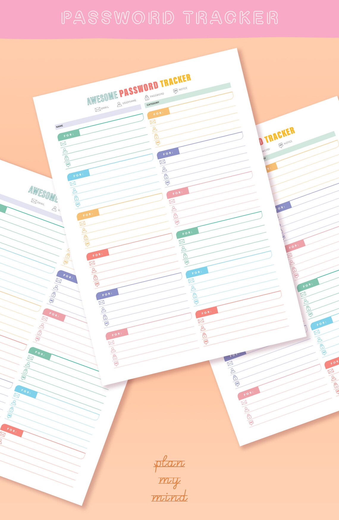 Password Keeper Printable Password Log Password Keeper | Etsy