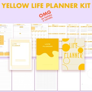 Downloadable Planner Kit Yellow, Planner Printable Template, Printable ...