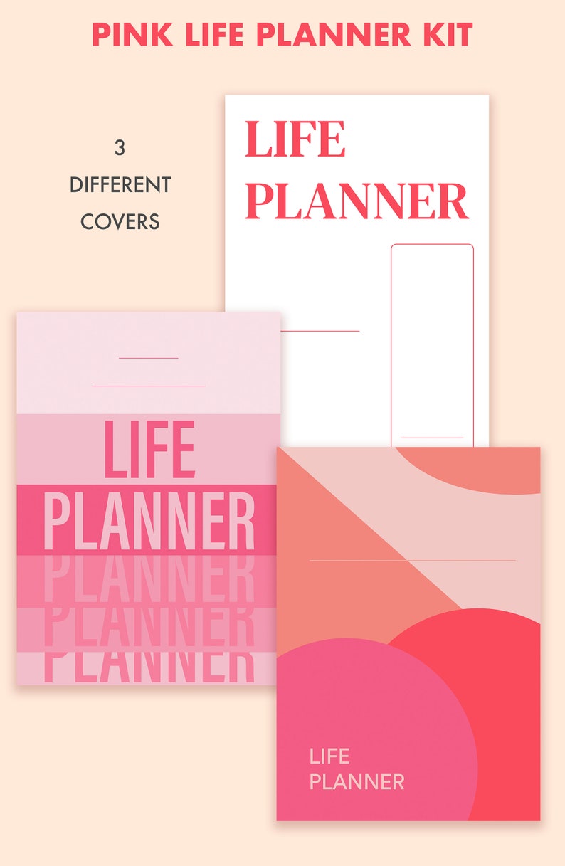 Downloadable Planner Kit Pink, Planner Printable Template, Printable ...