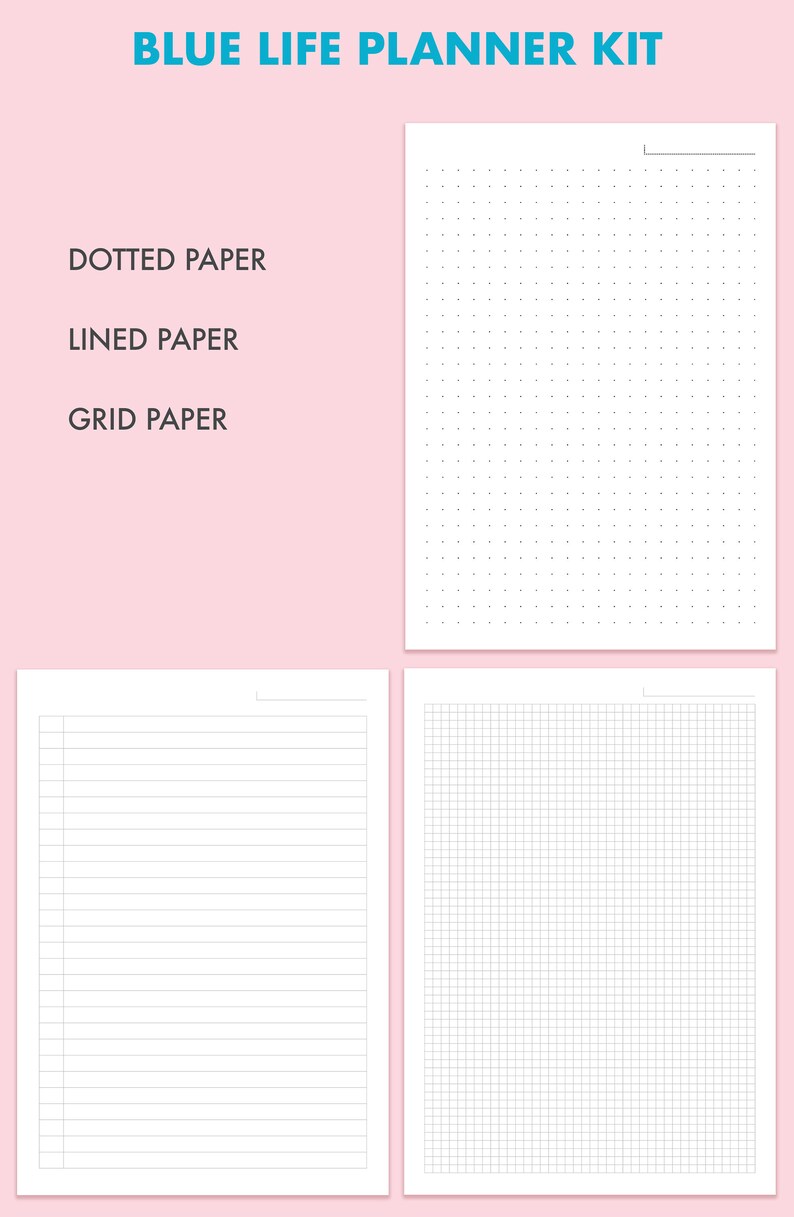 Downloadable Planner Kit Blue, Planner Printable Template, Printable ...