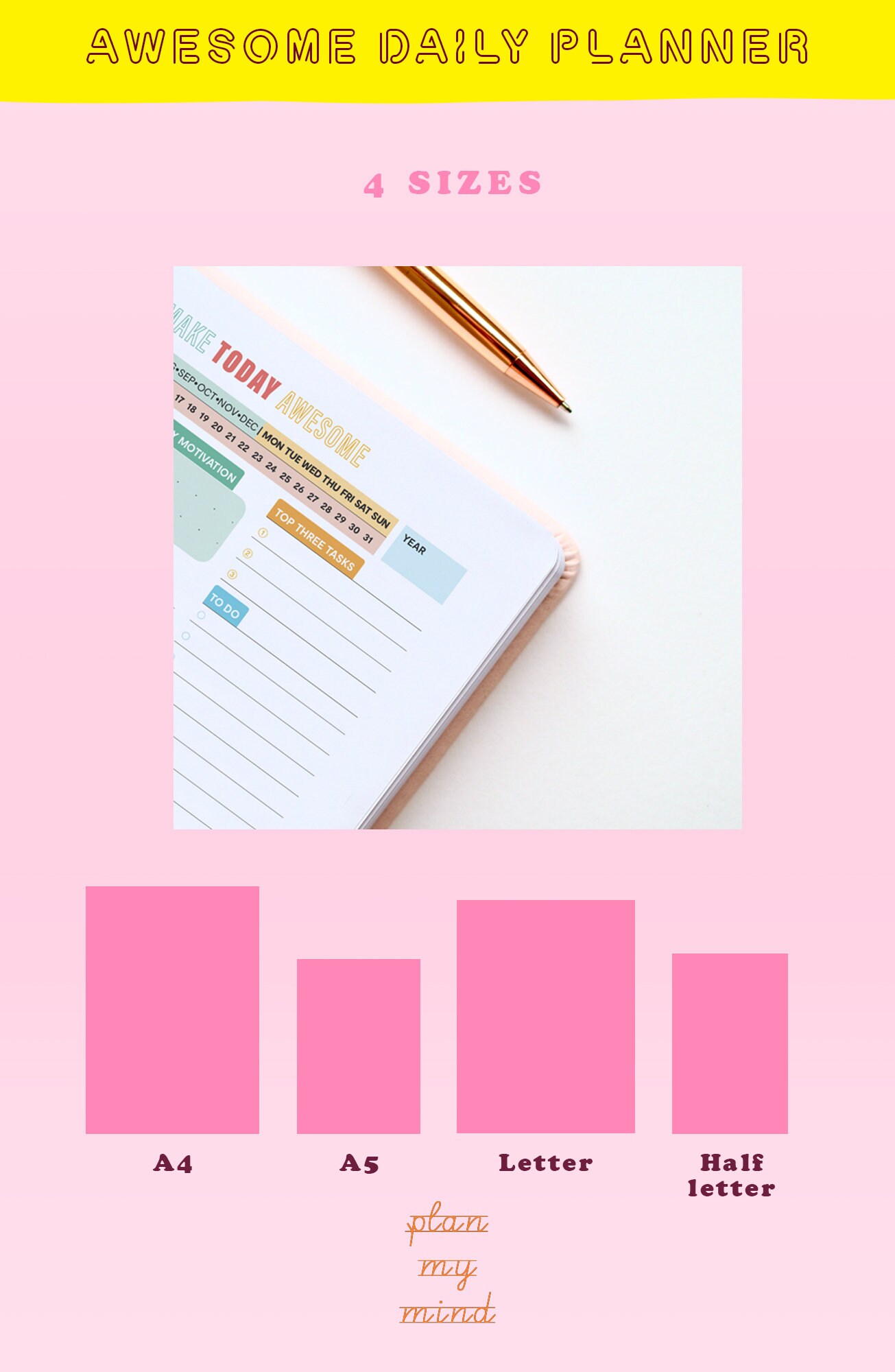 Daily Planner Printable Colorful Daily Printable Planner | Etsy