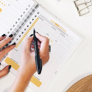 Daily Planner Printable Yellow, Daily Printable Planner Template ...