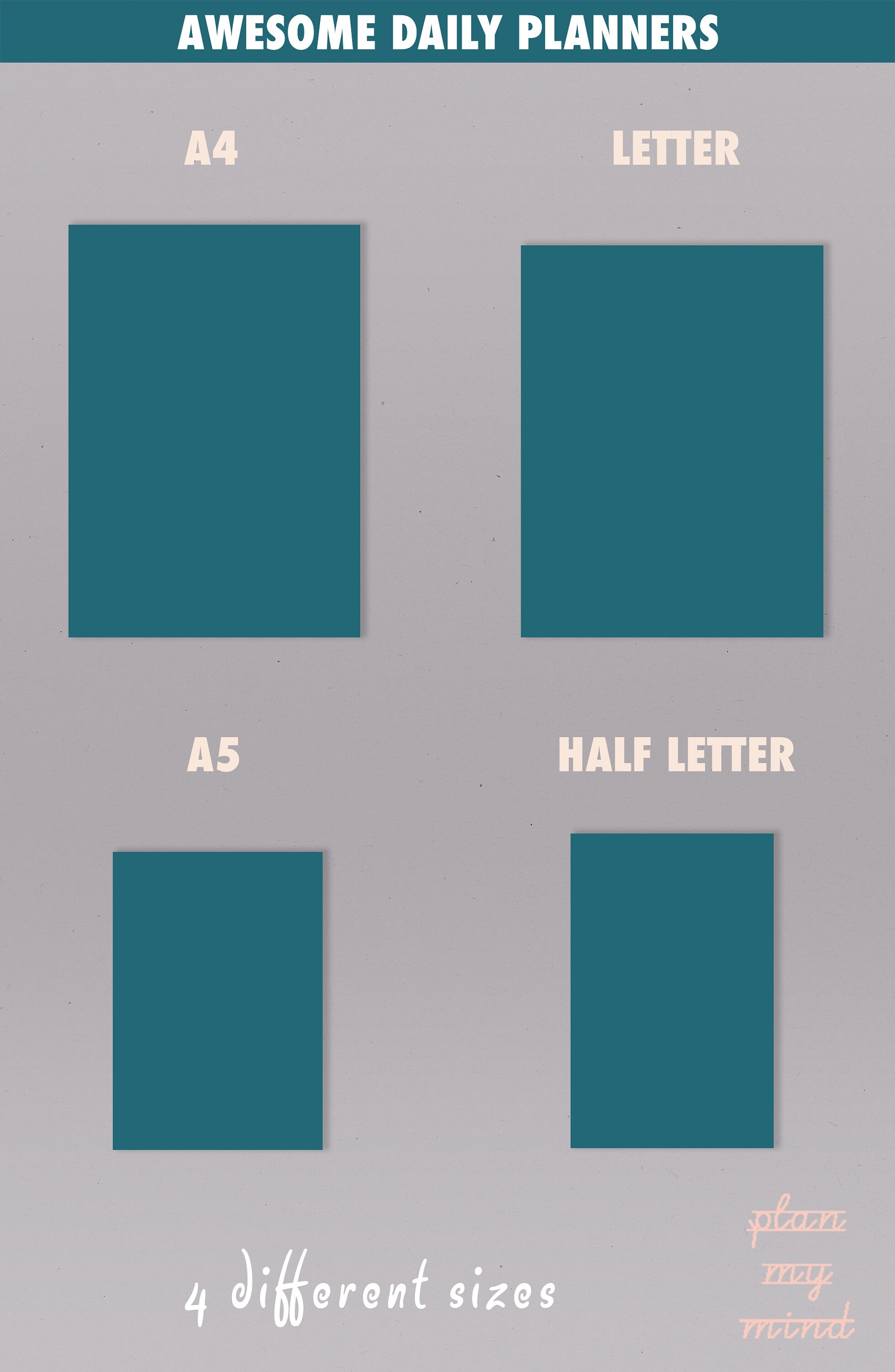 Daily Planner Printable Big Pack, Daily Printable Planner Template ...