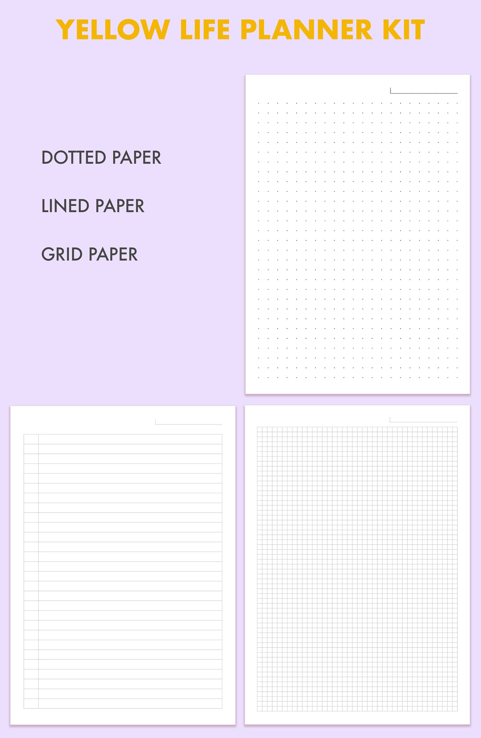 Downloadable Planner Kit Yellow, Planner Printable Template, Printable ...