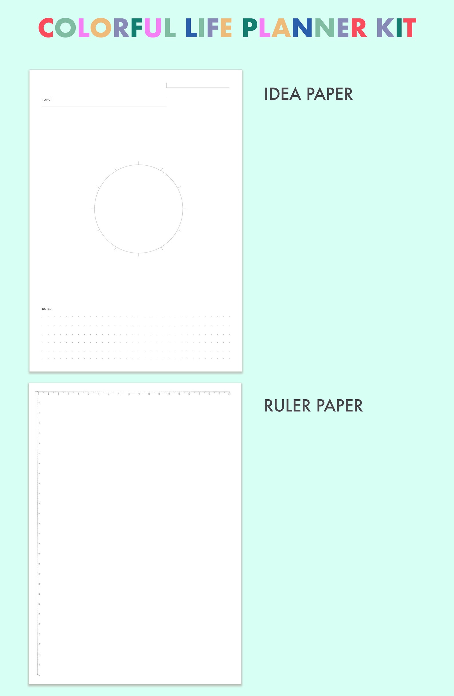 Downloadable Planner Kit Colorful, Planner Printable Template ...