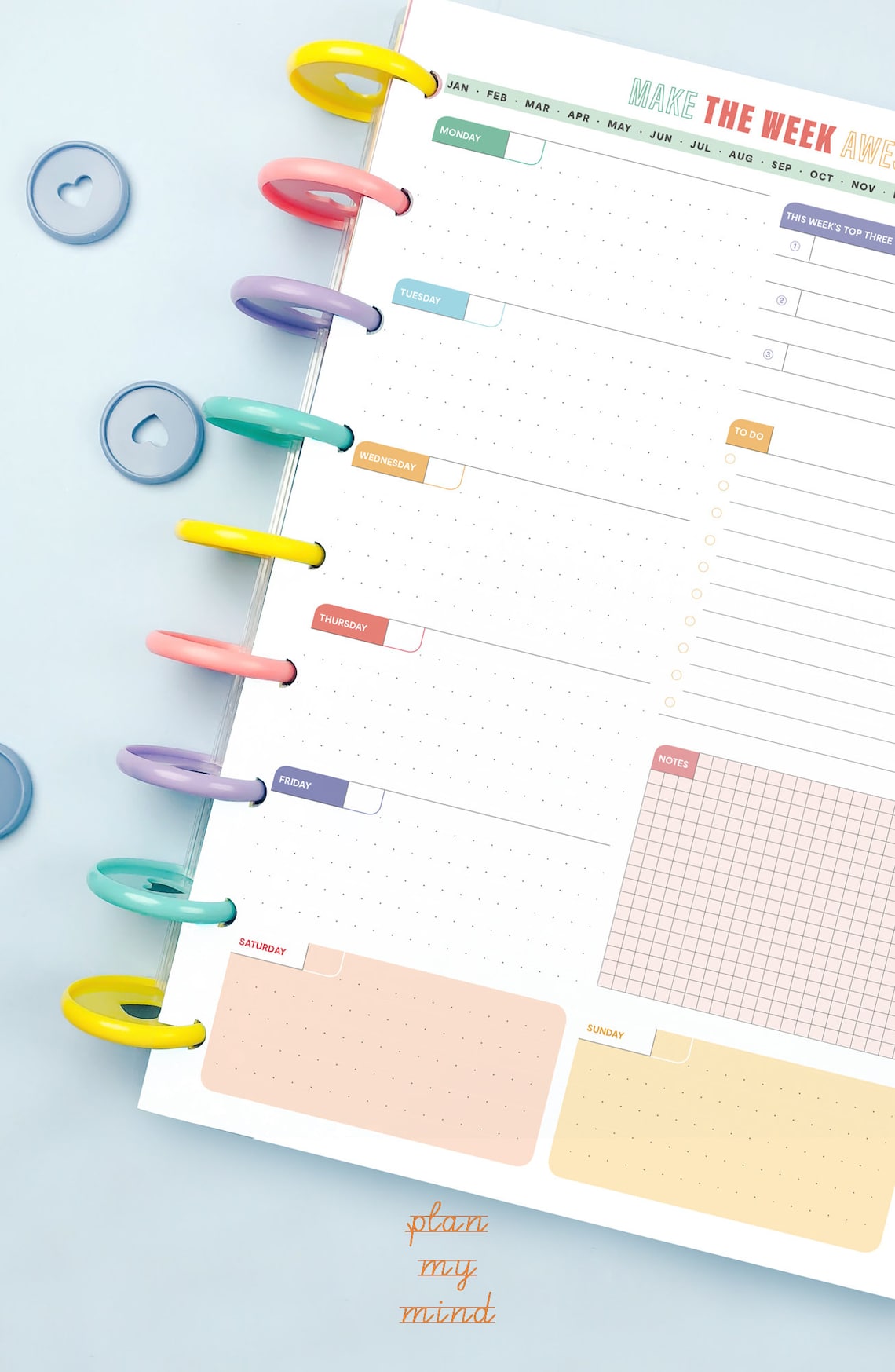 Weekly Planner Printable Colorful Weekly Printable Planner - Etsy