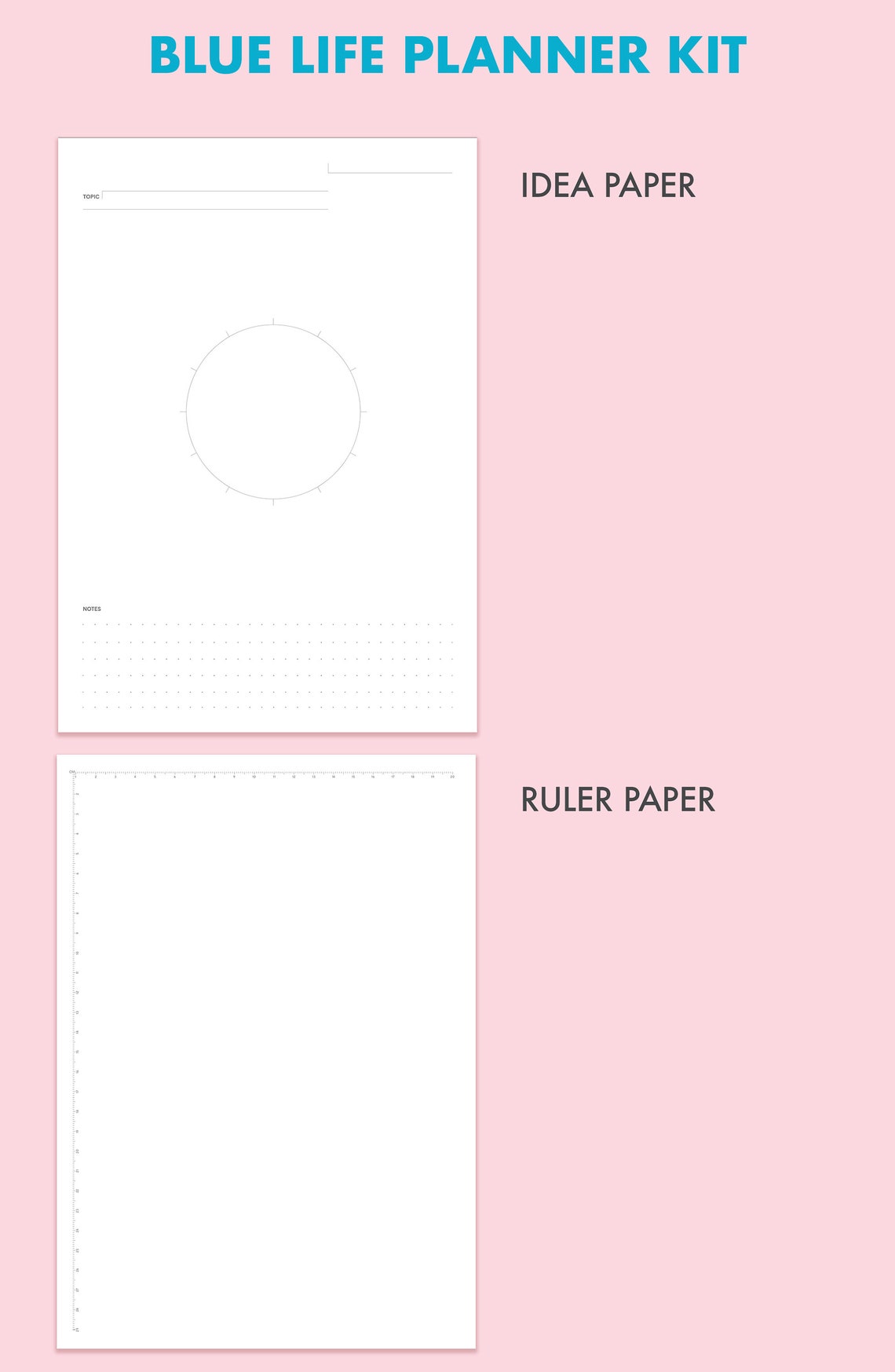 Downloadable Planner Kit Blue, Planner Printable Template, Printable ...