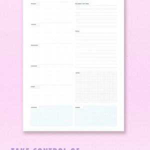 Weekly Planner Printable Blue, Weekly Printable Planner Template ...