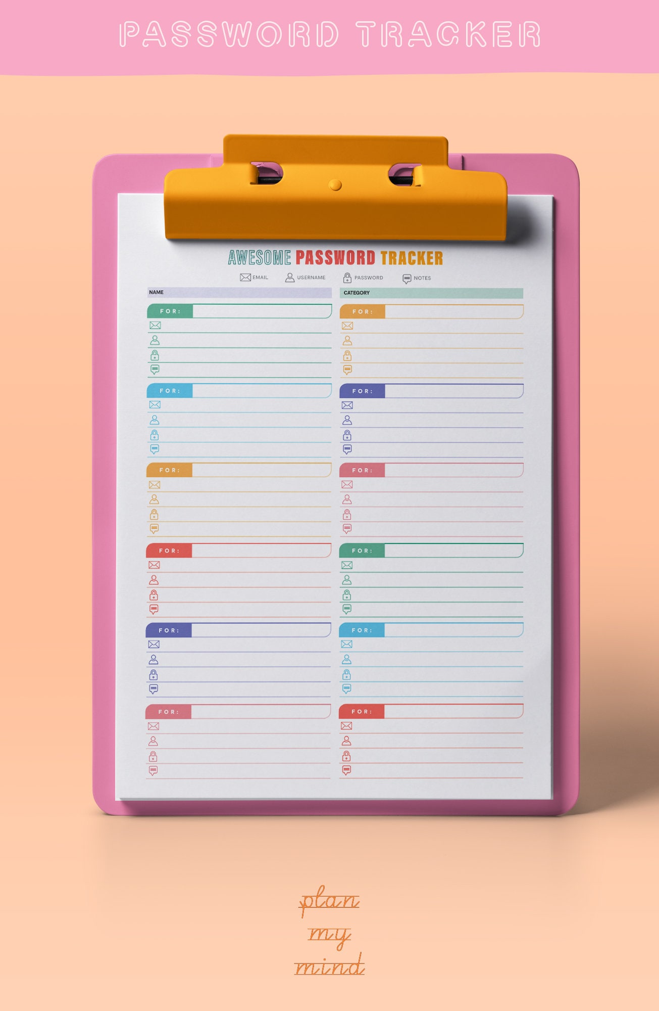 Password Keeper Printable Password Log Password Keeper - Etsy