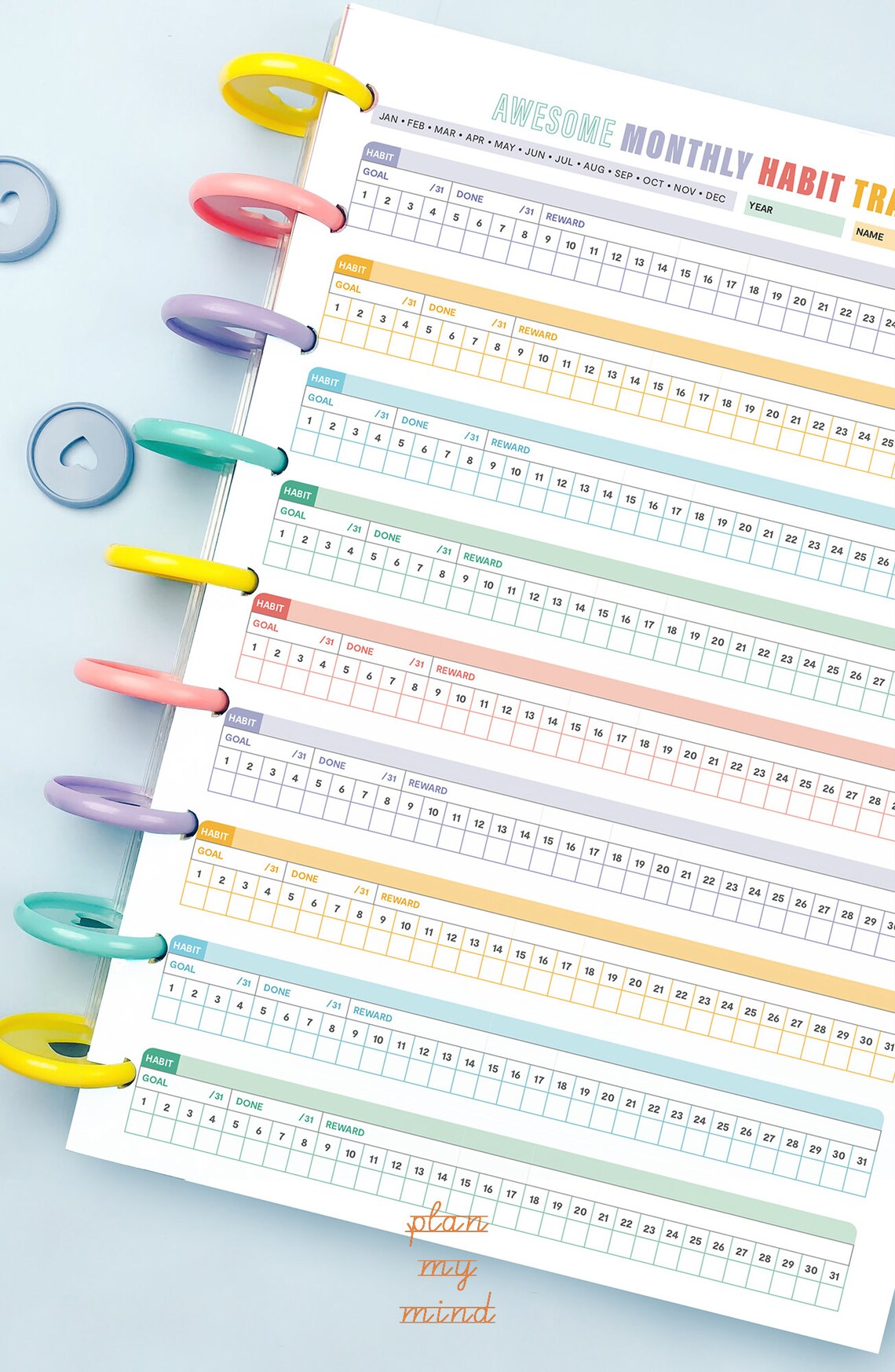 Multi Habit Tracker Printable Monthly Habit Tracker Habit | Etsy