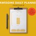 Daily Planner Printable Yellow, Daily Printable Planner Template ...
