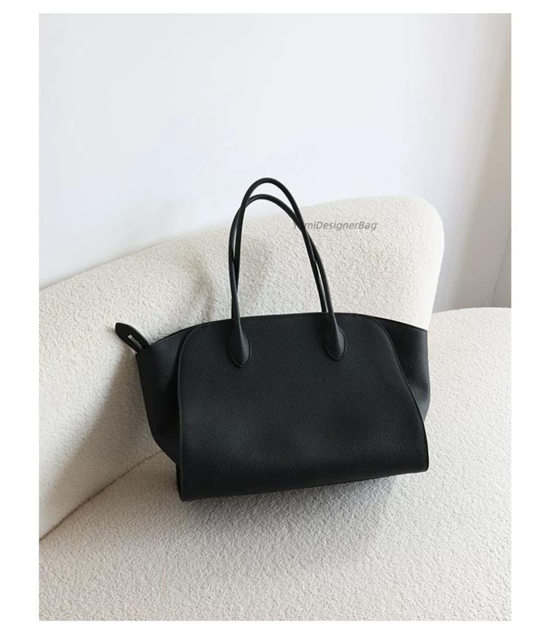 Genuine Leather Tote Bag,minimalist Top Handle Shoulder Bag,large ...