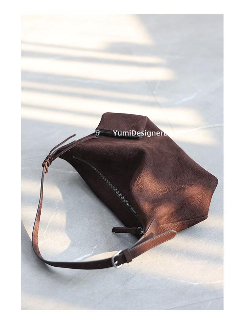 Brown Nubuck Leather Hobo Bag: Soft Slouchy Crossbody Purse,ladies ...