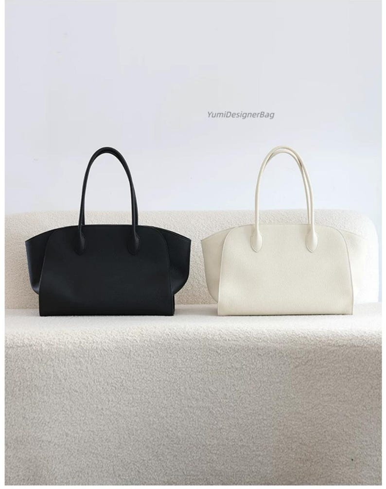 Genuine Leather Tote Bag,minimalist Top Handle Shoulder Bag,large ...