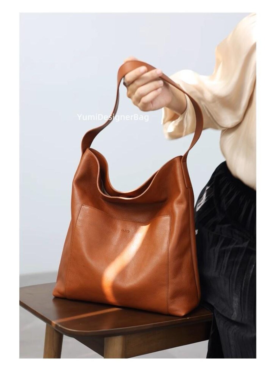 Soft Leather Hobo Tote Bag: Handmade Cowhide Shoulder Bag - Etsy